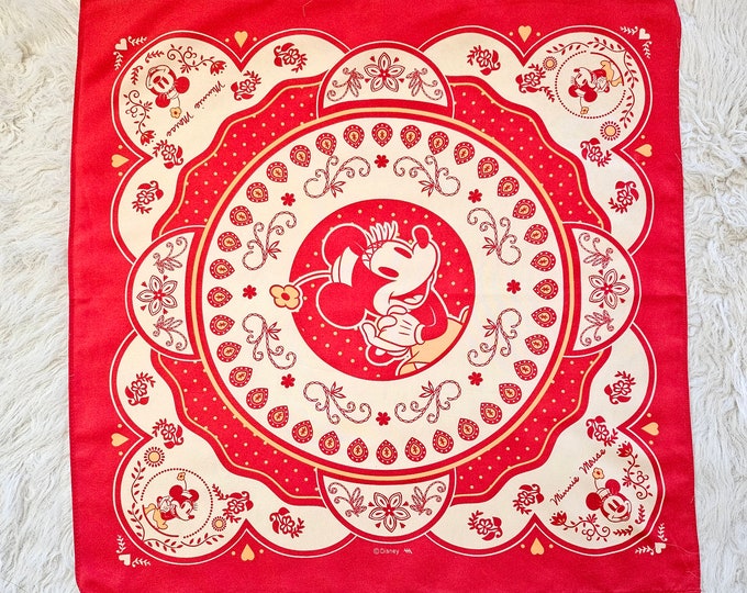 Vintage Minnie Mouse Walt Disney Bandana Handkerchiefs Scarf Blue&red ...