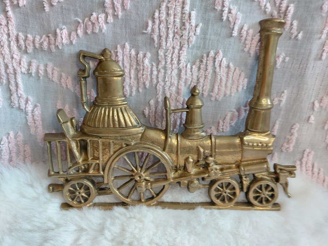 Vintage Solid Brass Steam Train Wall Hanging Decor 10.75"l X 8.5"h - Etsy