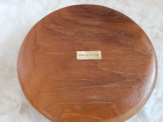 Bowls Vintage Teak Wood Circle Shape Carved Key Jewellery Holder Bowl 5 ...