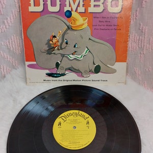 Vintage 1959 Walt Disney's Dumbo Vinyl Motion Picture Soundtrack Record ...