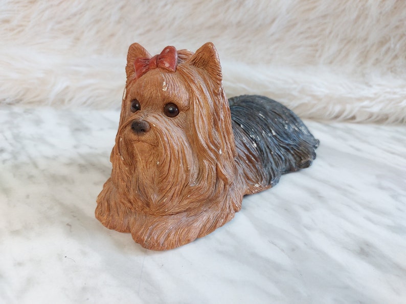 Vintage 1982 Sandicast Yorkie Yorkshire Terrier Dog Laying - Etsy