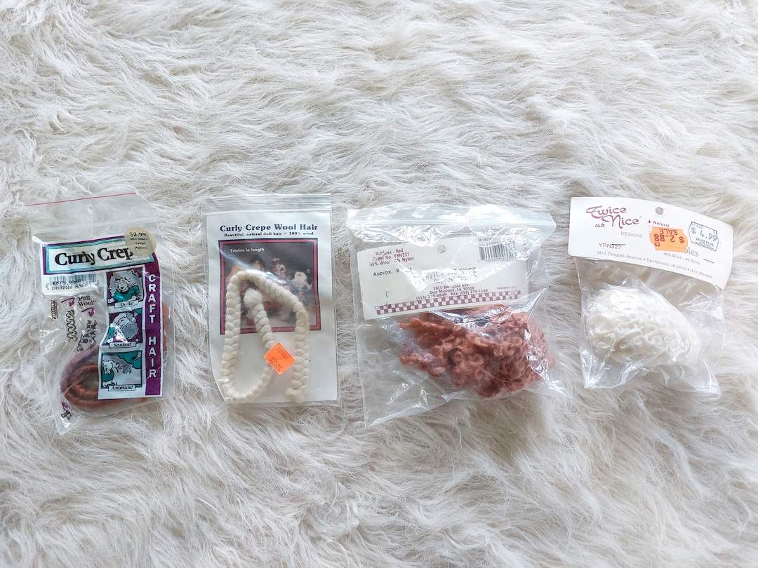 Vintage Curly Crepe Craft Hair & Twice as Nice Design Doll Hair Lot New ...