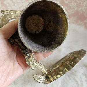 Vintage Brass Dragon Bell With Chained Mallet Antique Home Decor ...
