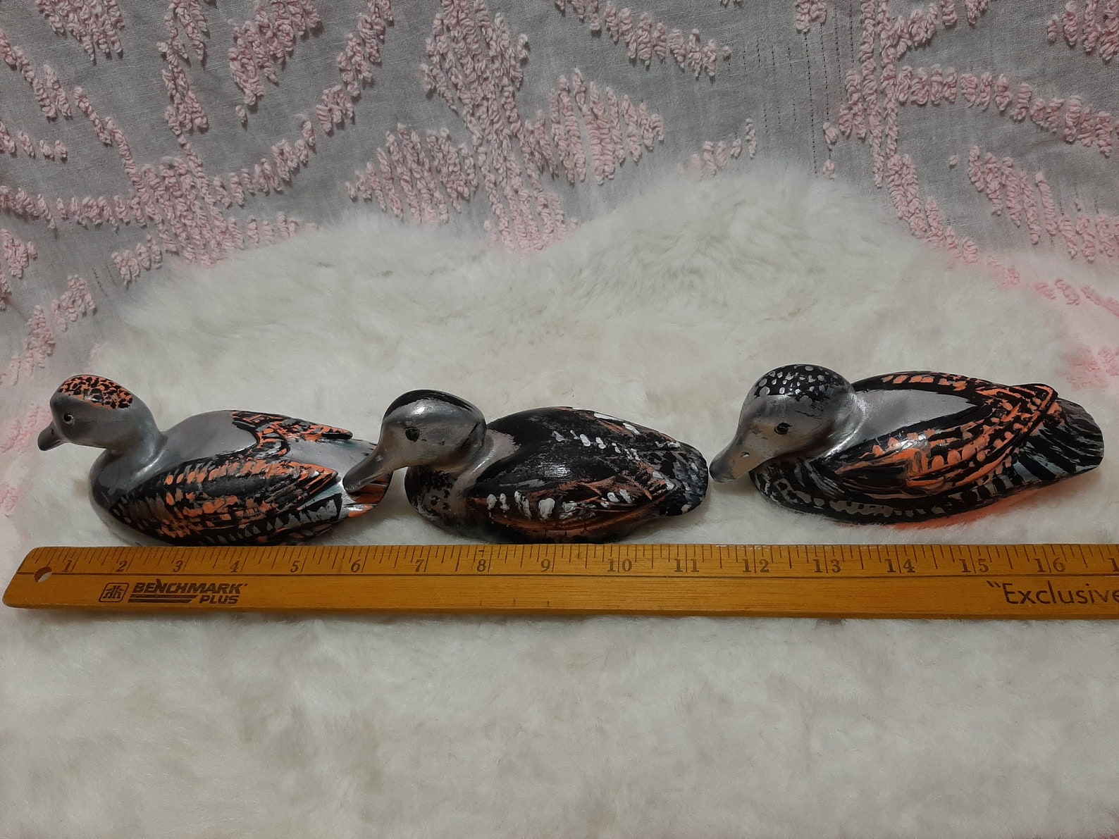 Vintage Wooden Handpainted Ducket Family Lot of 3 Made in | Etsy