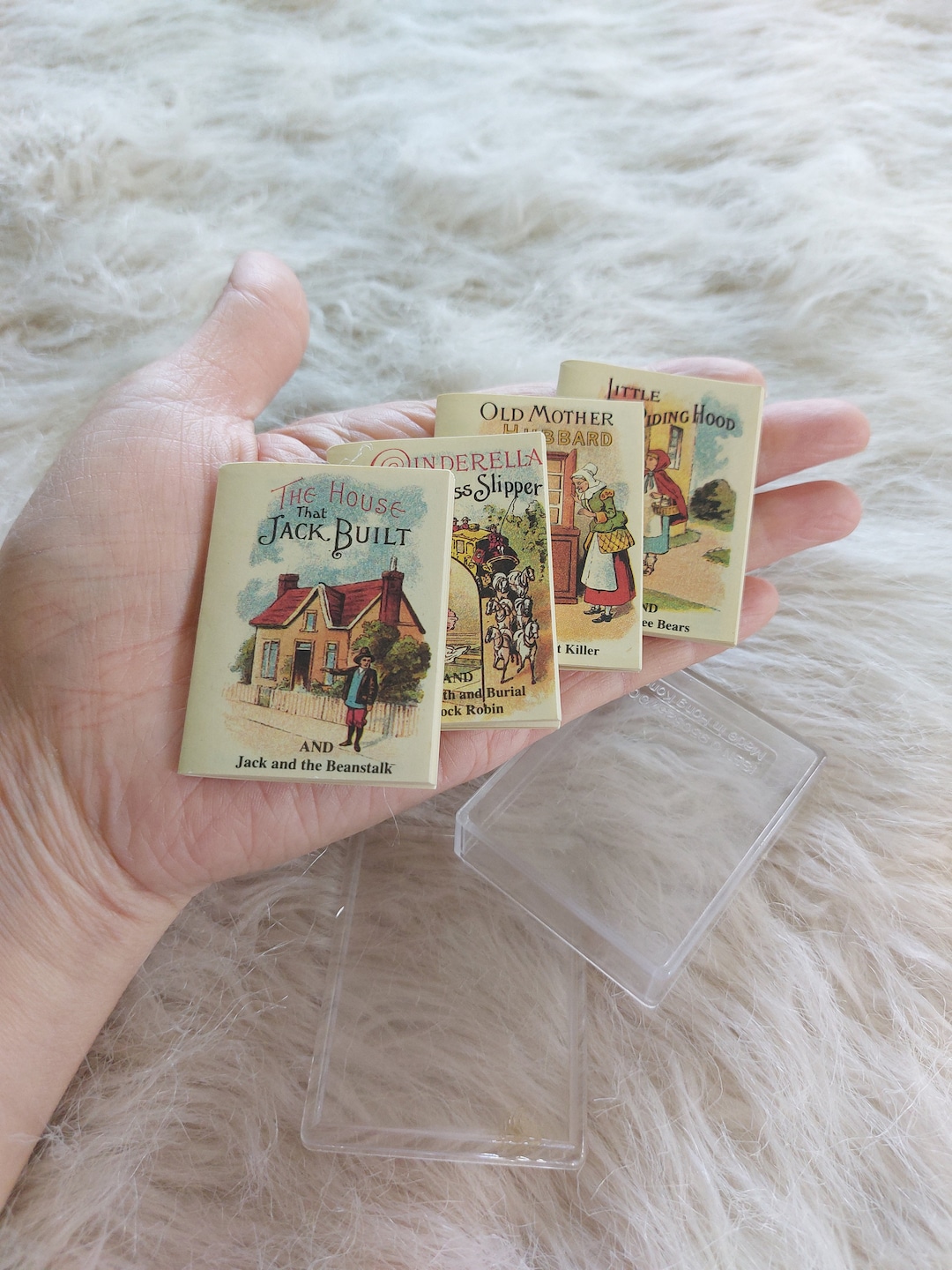 Vintage Miniature Children Story 4 Books Set With Case Made in Hong ...