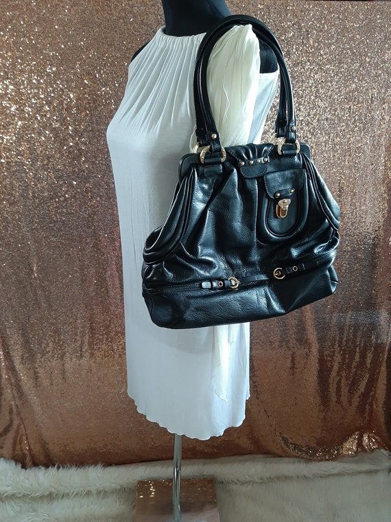 Ellen Tracy Sandalia Purse Black Leather Handbag Bag/… - Gem