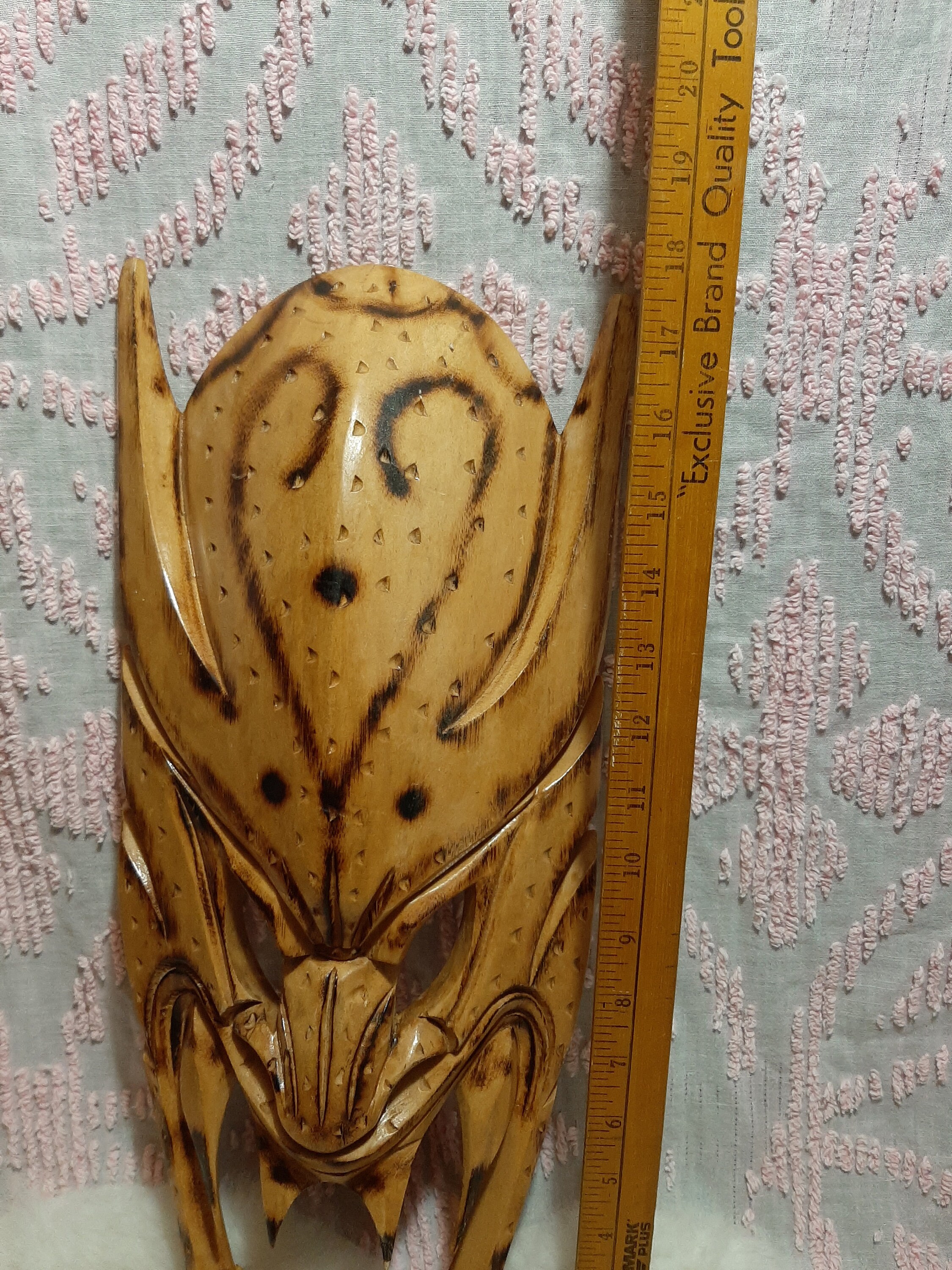 Vintage Burn Wood Scary Tribal Mask Wall Decor 18 Tall | Etsy