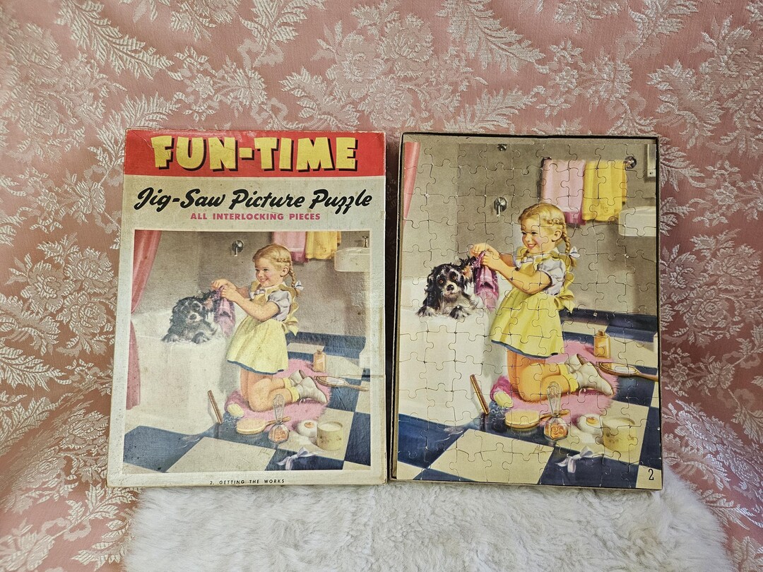 Vintage Fun Time Jigsaw Puzzle 'getting the Work' - Etsy