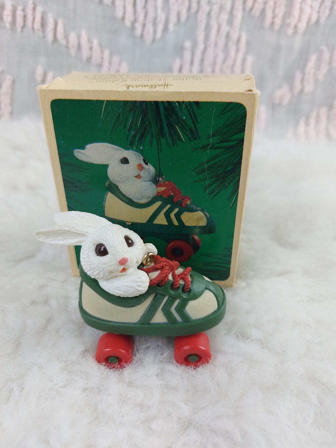 Vintage 1984 Hallmark Keepsake NOS Roller Skating Rabbit Ornament Made ...