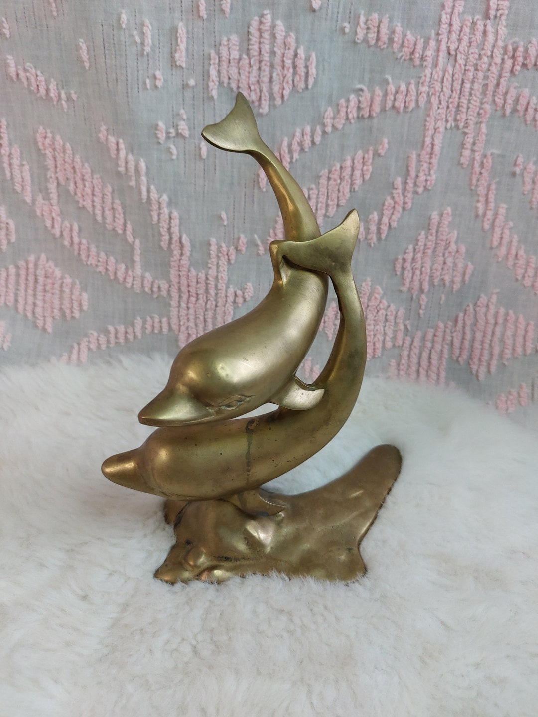 Vintage Solid Brass Dolphins Sculptures Pair of Dolphins Home Decor 10 ...