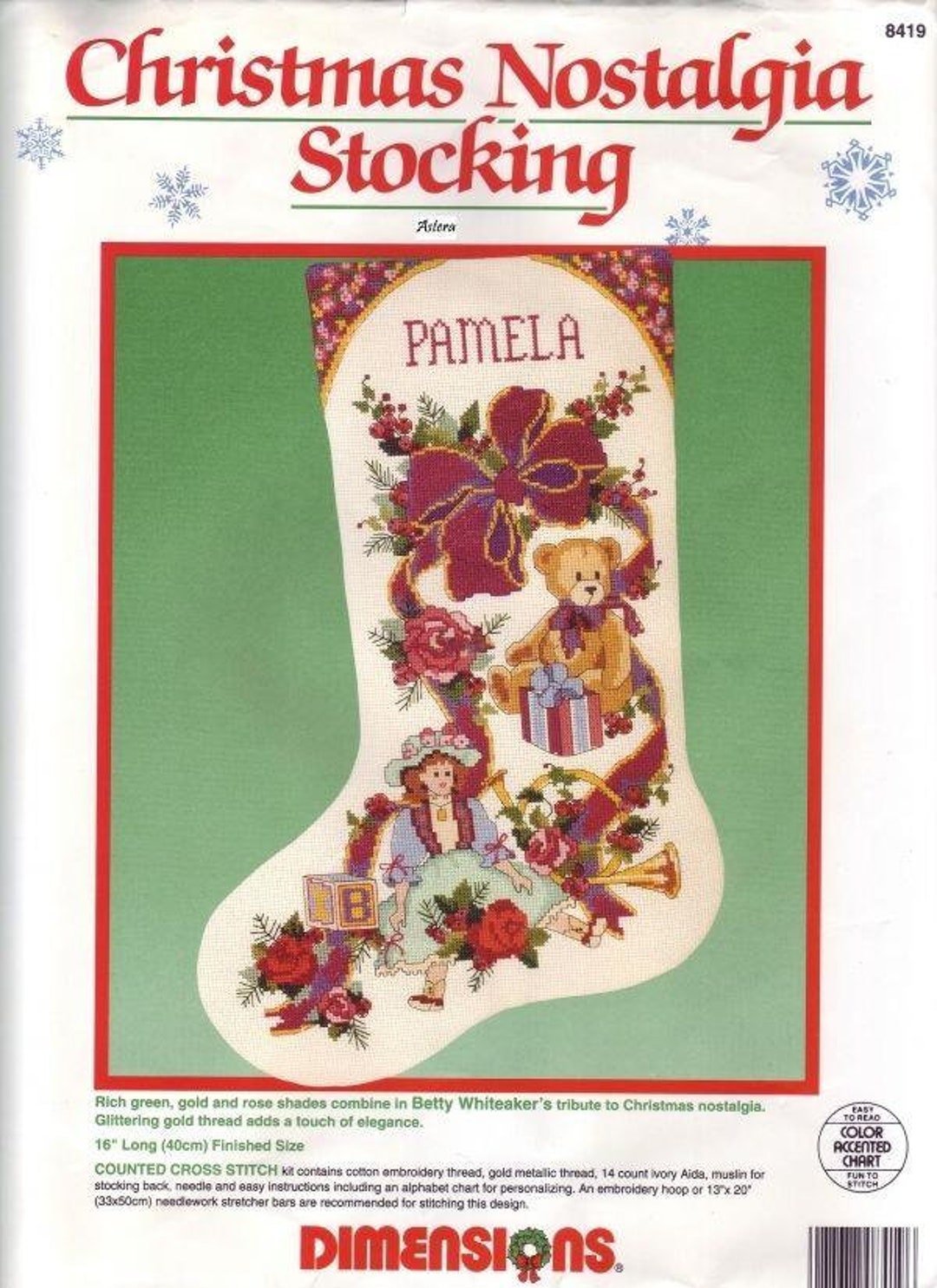 Dimensions Christmas Nostalgia Stocking Designed by Betty Whiteaker ...