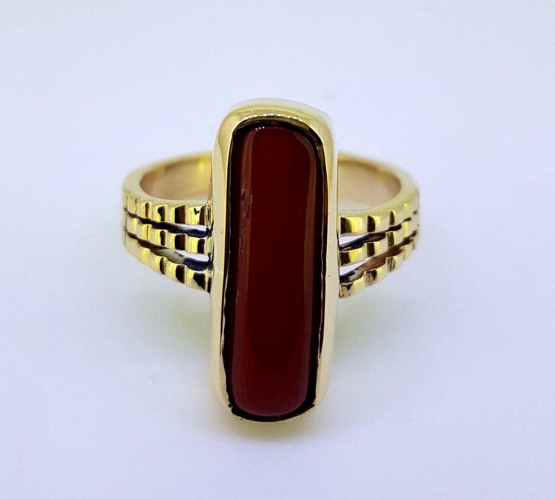 5.60 Ct Red Coral Moonga Ring, Gemstone Ring, Astro Vedic Gemstone Ring ...