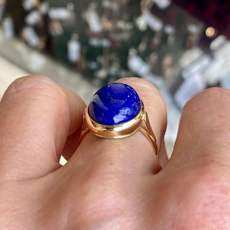 Lapis Lazuli Ring, Natural Oval Cut Blue 5 to 10 Carat Lapis Lazuli ...