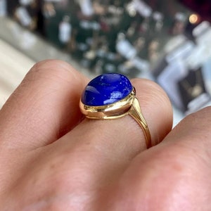 Lapis Lazuli Ring, Natural Oval Cut Blue 5 to 10 Carat Lapis Lazuli ...