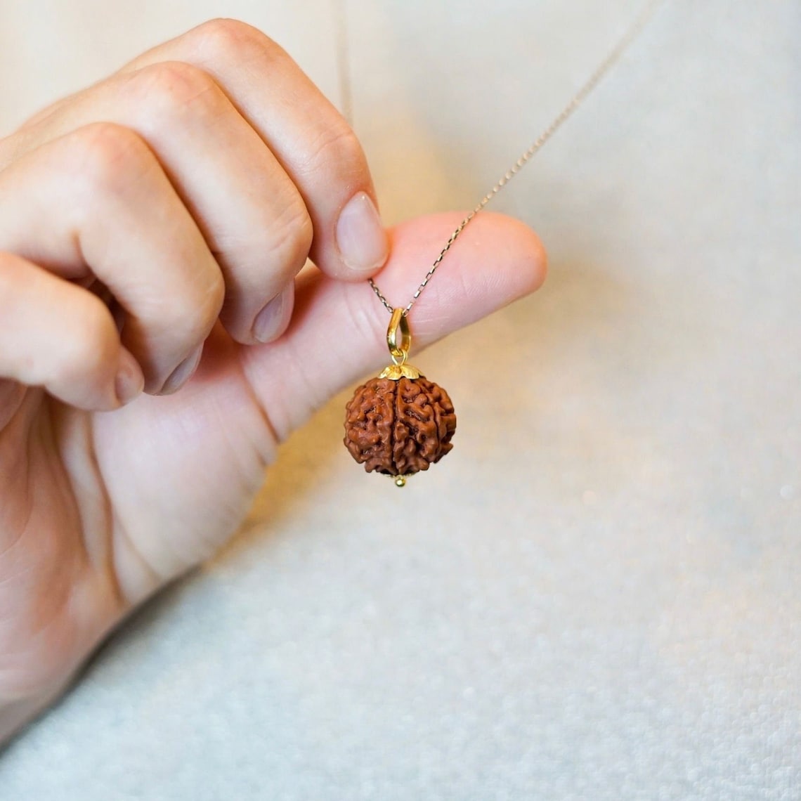 Natural & Certified 6 Mukhi/face Rudraksha Pendant in Panchdhatu Metal ...