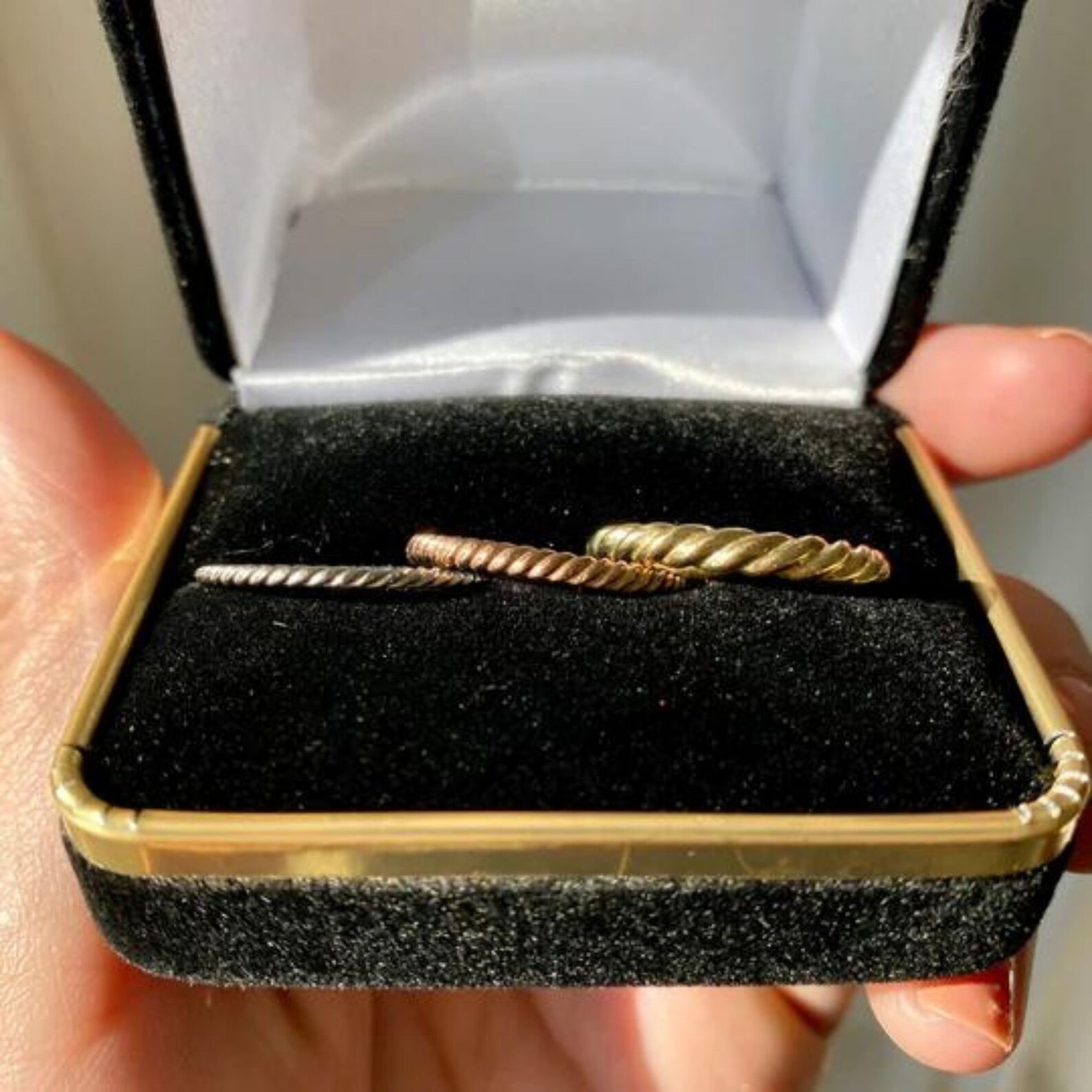 Rope Band- Original Twisted Rope Ring in 925 Sterling Silver, Copper ...