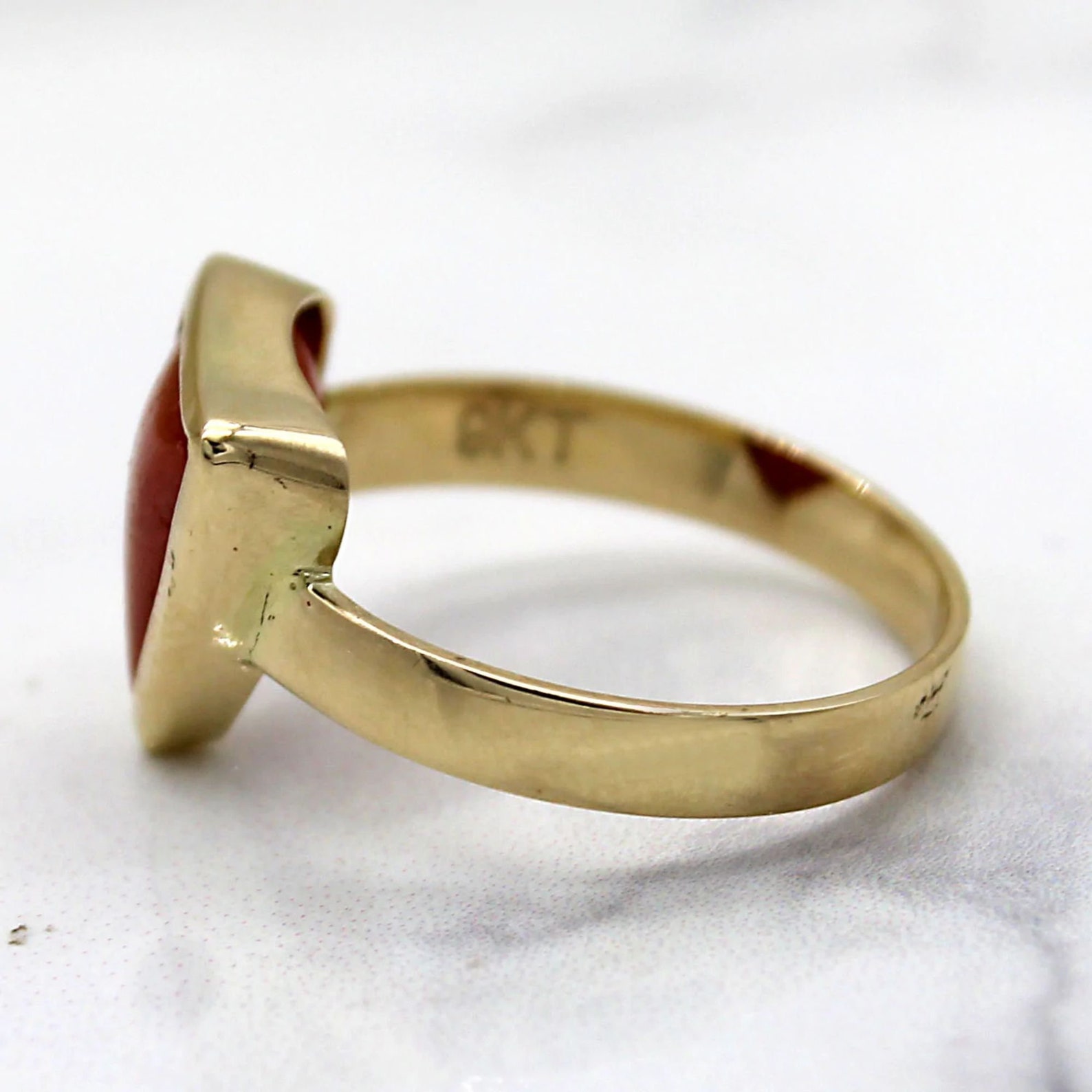 Red Coral Ring, 100% Natural and Certified 3 to 9 Ratti Triangle Shape ...