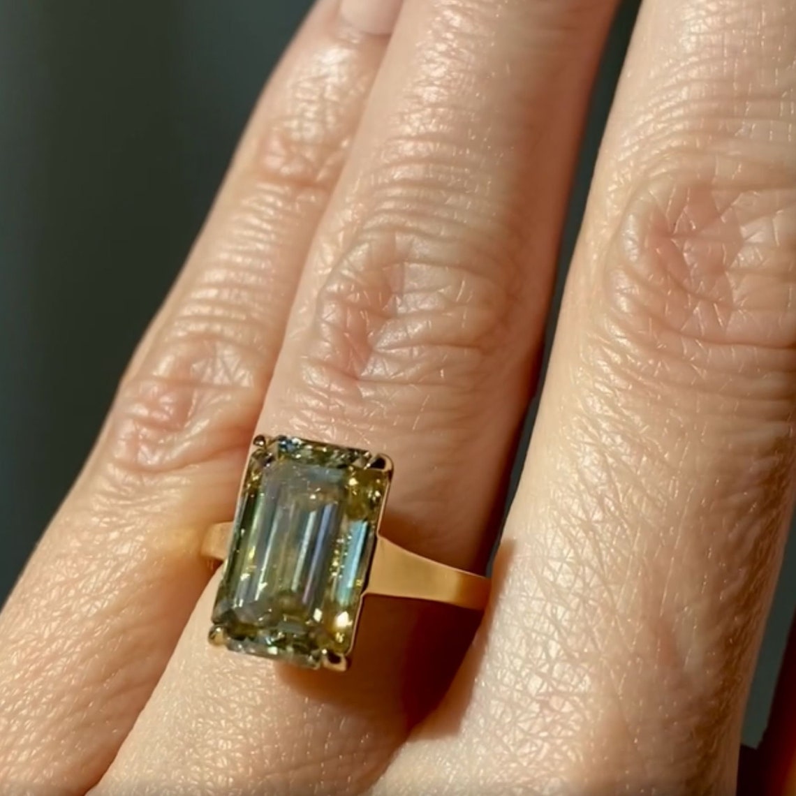 Natural Citrine Ring Lab Certified 5 to 10 Carat Emerald Cut - Etsy