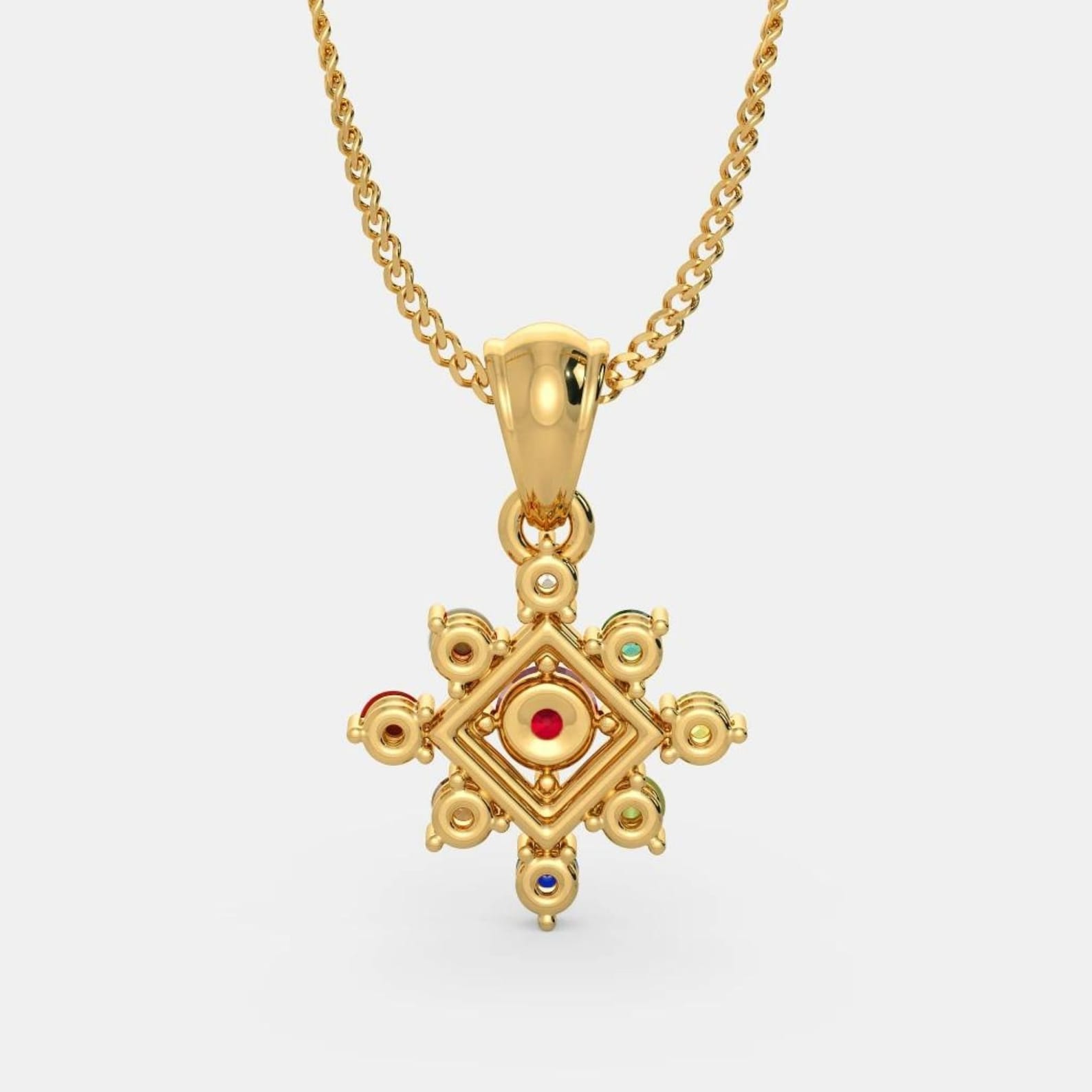 Navratna Pendant- Pendant of Nine Precious Gemstone of 2.50 Mm, 9 ...