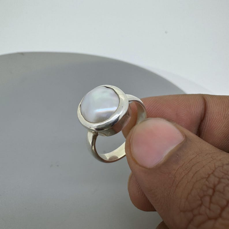 Natural Pearl Ring |lab Certified and 100% Original White Pearl/ Moti ...