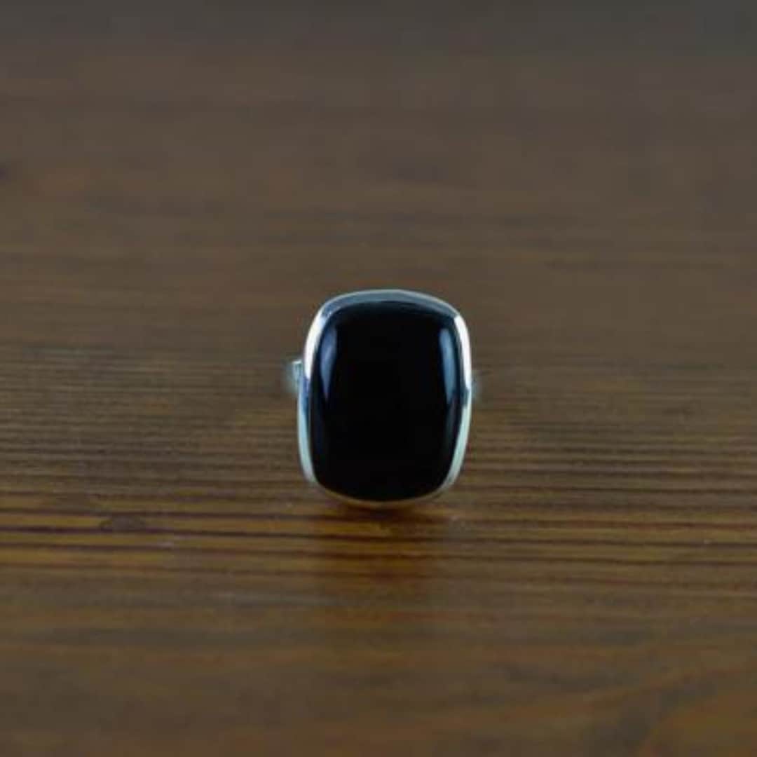 Black Onyx Ring- 100% Original and Certified With Lab 5 to 10 Carat ...