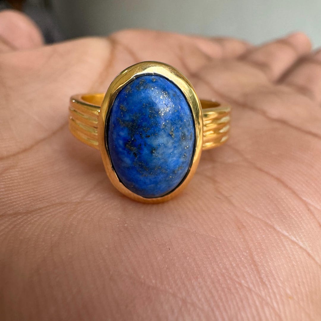 Lapis Lazuli Ring in Panchdhatu, Healing Gemstone Lajward for Men ...