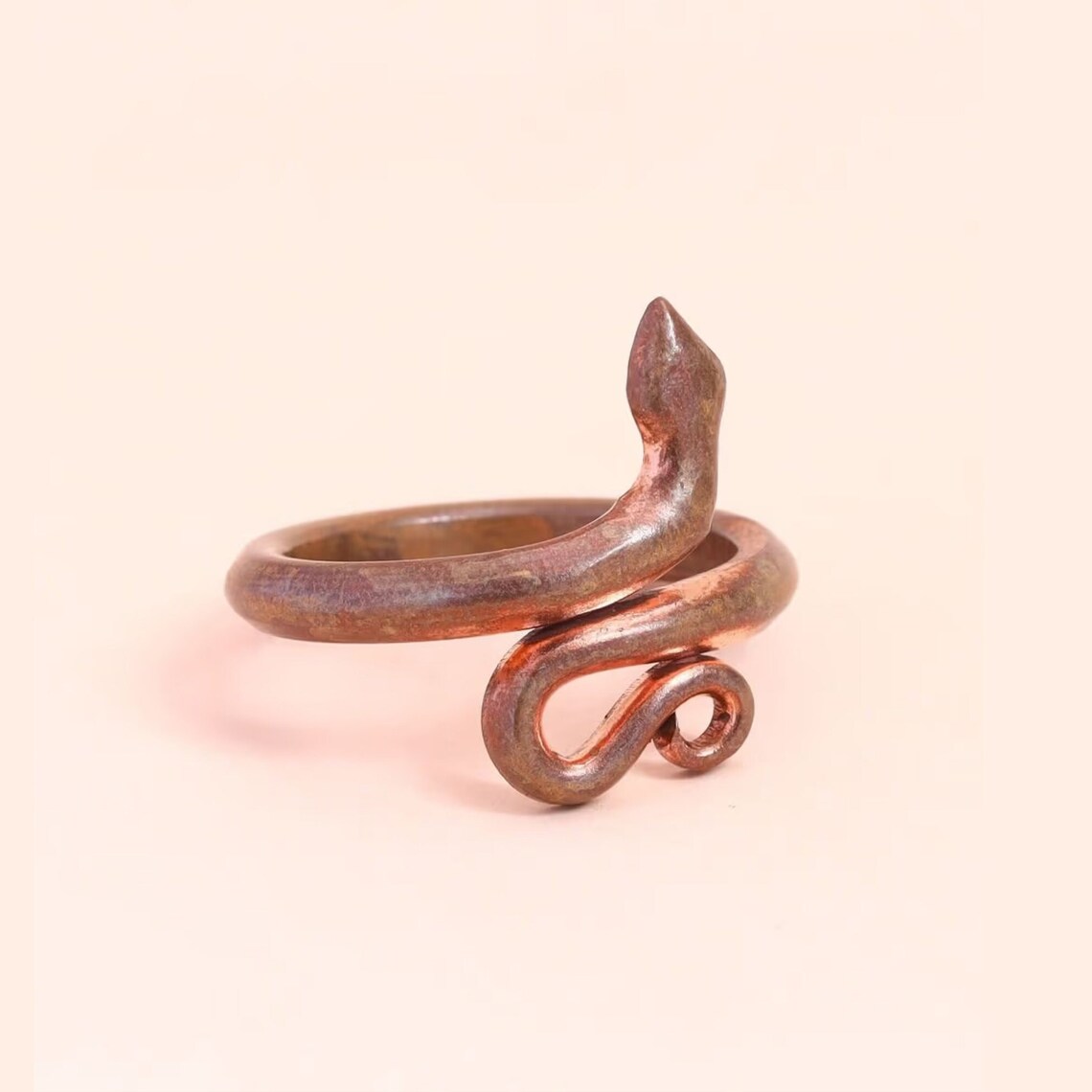 Wrap Around Snake Ring, Adjustable Copper Snake Serpent Ring, Astrology ...