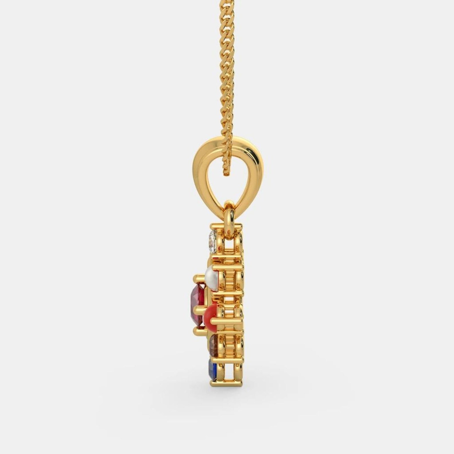 Navratna Pendant- Pendant of Nine Precious Gemstone of 2.50 Mm, 9 ...