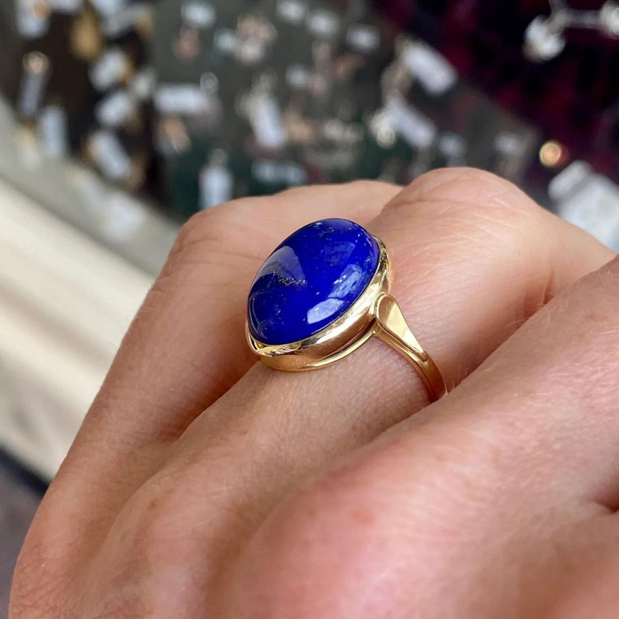 Lapis Lazuli Ring, Natural Oval Cut Blue 5 to 10 Carat Lapis Lazuli ...