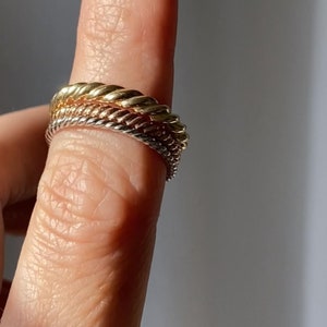 Rope Band- Original Twisted Rope Ring in 925 Sterling Silver, Copper ...