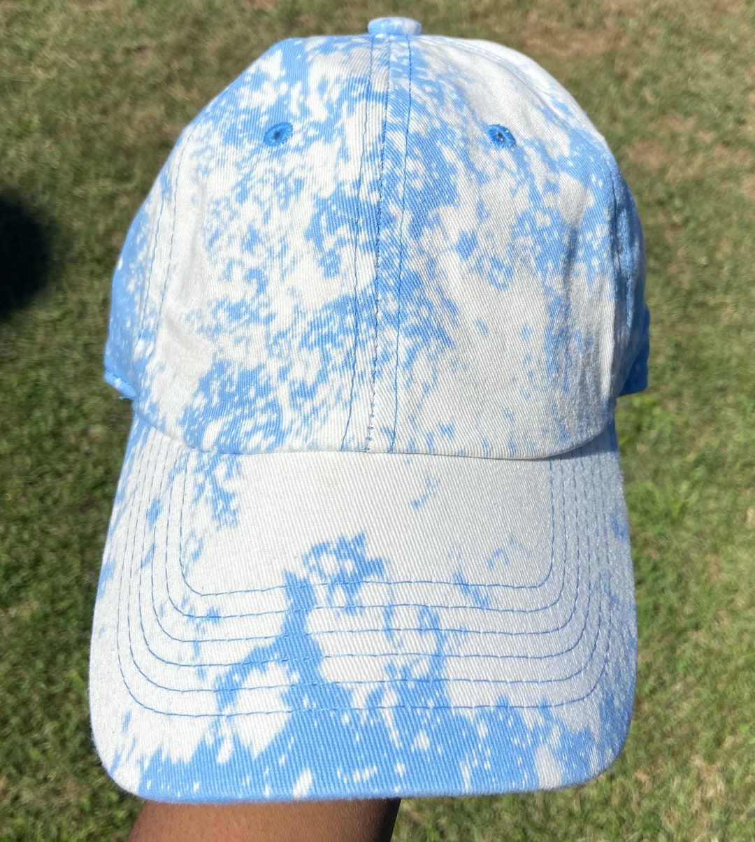 Decolorized Sky Blue Hat - Etsy