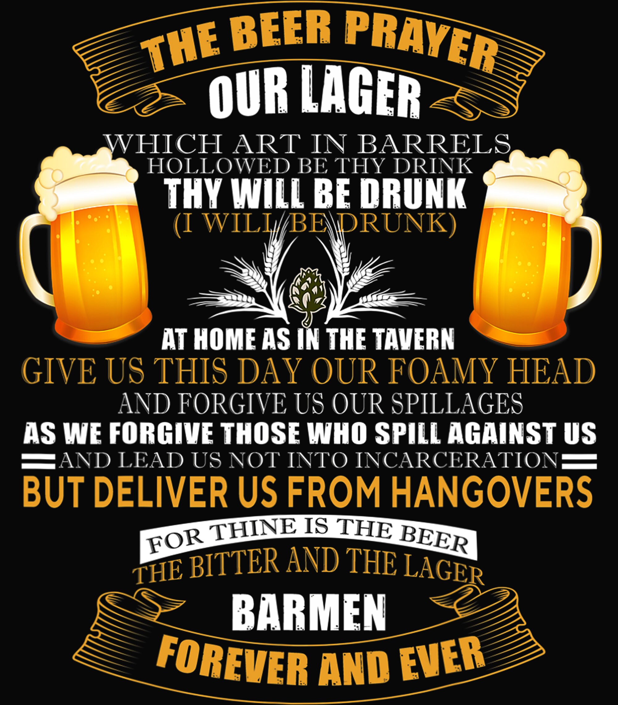 The Beer Prayer Png Funny Beer Drinking Png Drinker Design | Etsy