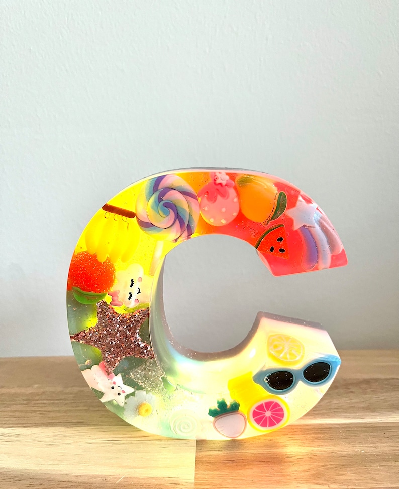 Sweet Pastel Rainbow Letter | Resin Letter Display | Resin Letter Light ...