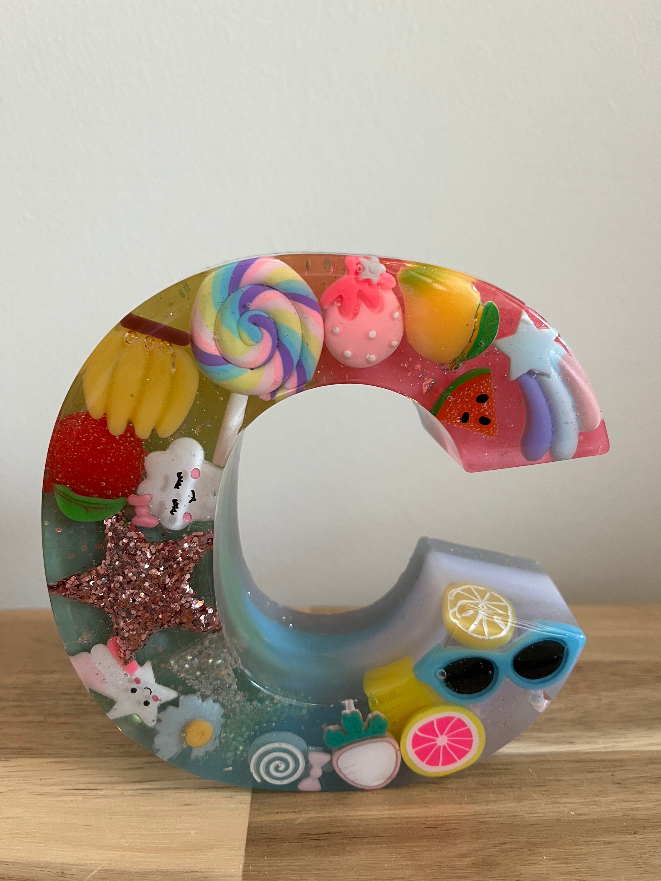 Sweet Pastel Rainbow Letter | Resin Letter Display | Resin Letter Light ...