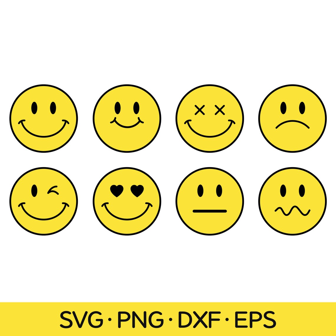 Smiley Face SVG Files, Happy Face SVG, Smiley Face Clip Art, Feeling ...