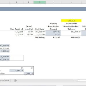 Intangible Asset Schedule - Digital Download - Google Sheets/excel - Etsy