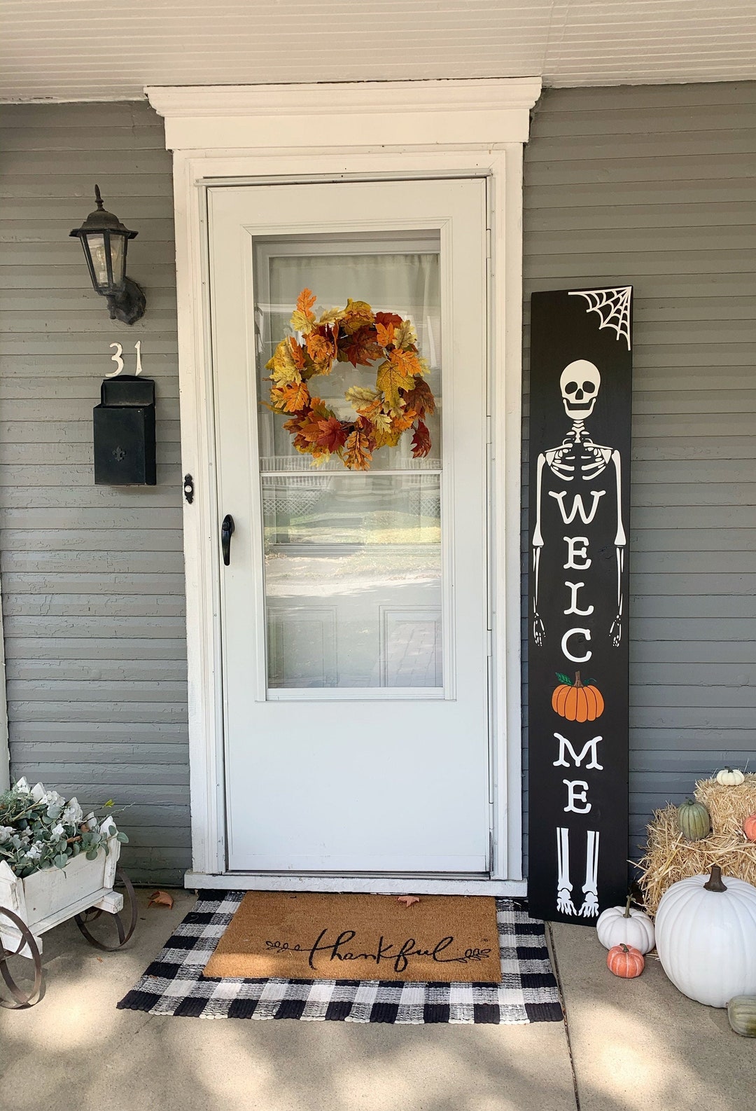 Skeleton Welcome Sign-halloween Welcome Sign-halloween Porch - Etsy