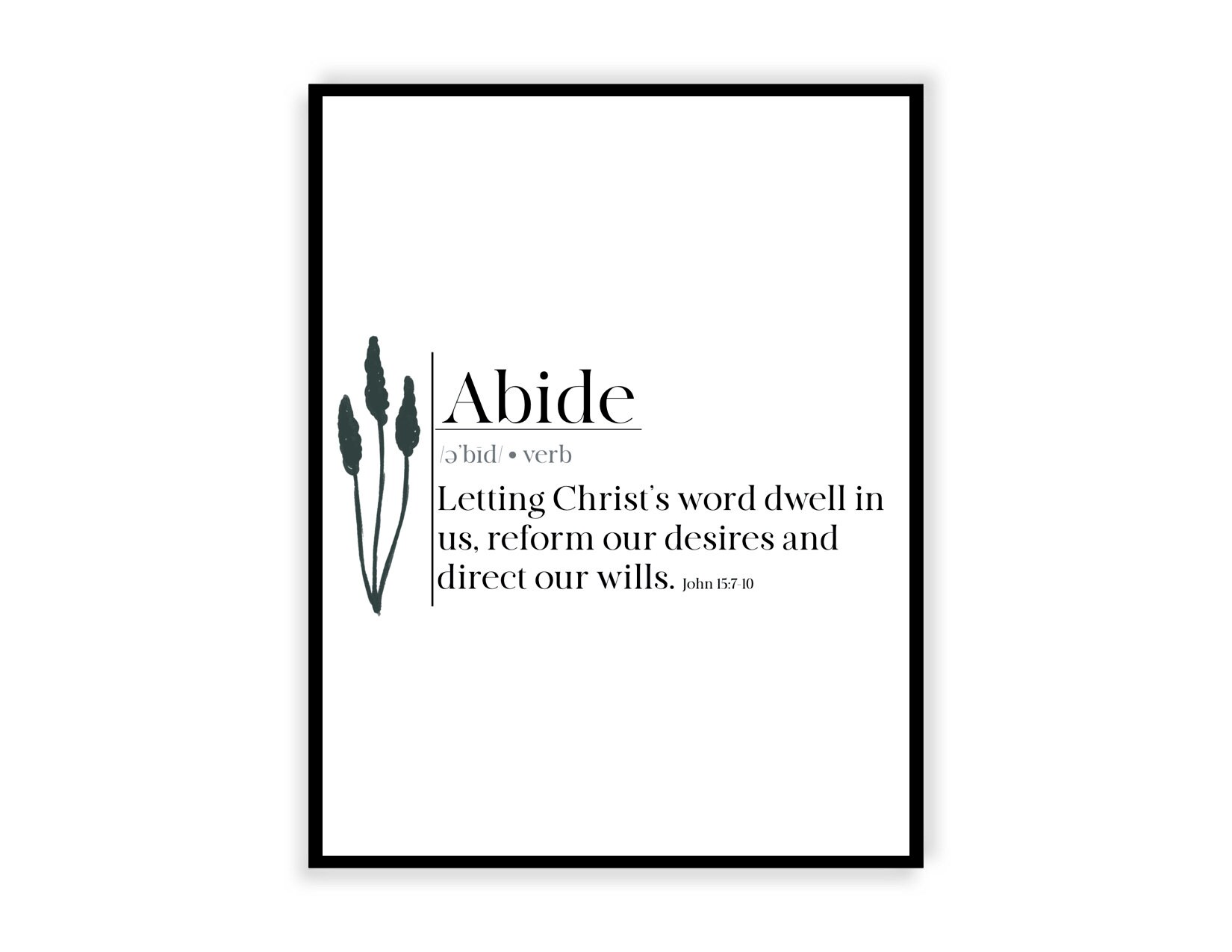Abide Definition Abide wall print Minimalist wall print | Etsy