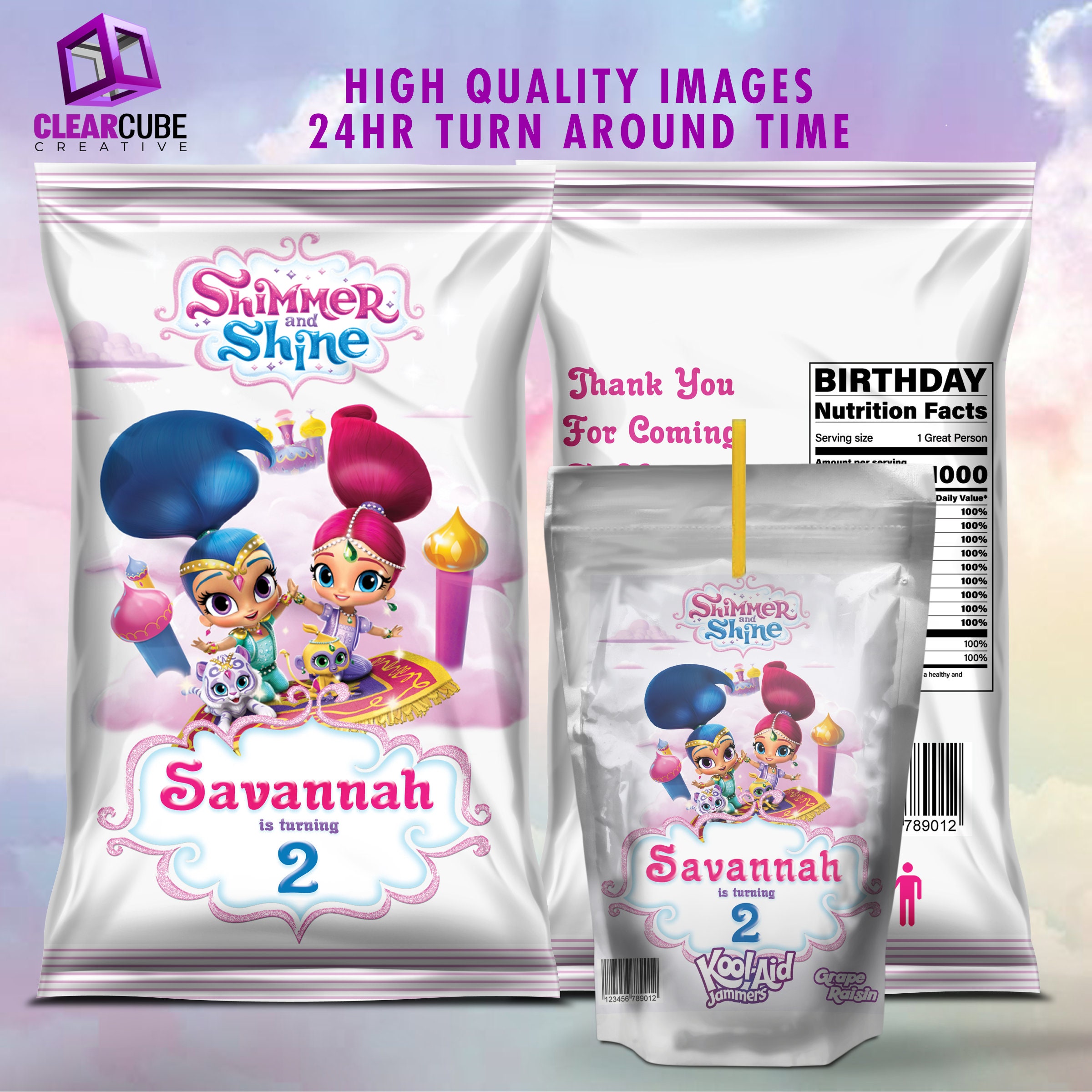 Shimmer and Shine Custom Kool Aid Jammers Printed, Assembled & Ready ...