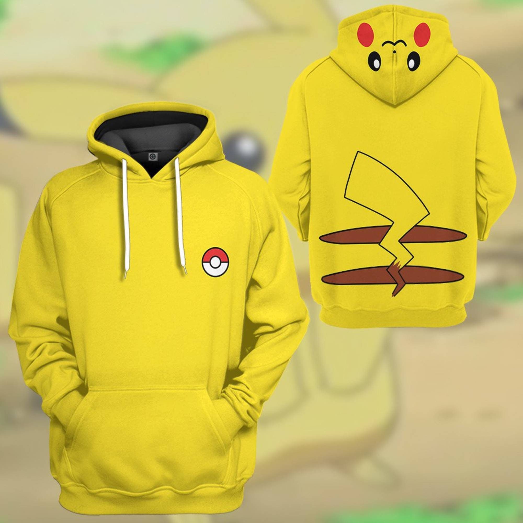 Pikachu Hoodie With Ears And Tail