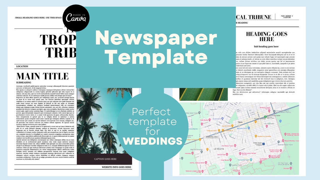 Customizable Newspaper Template for Canva - Digital Download : Perfect ...