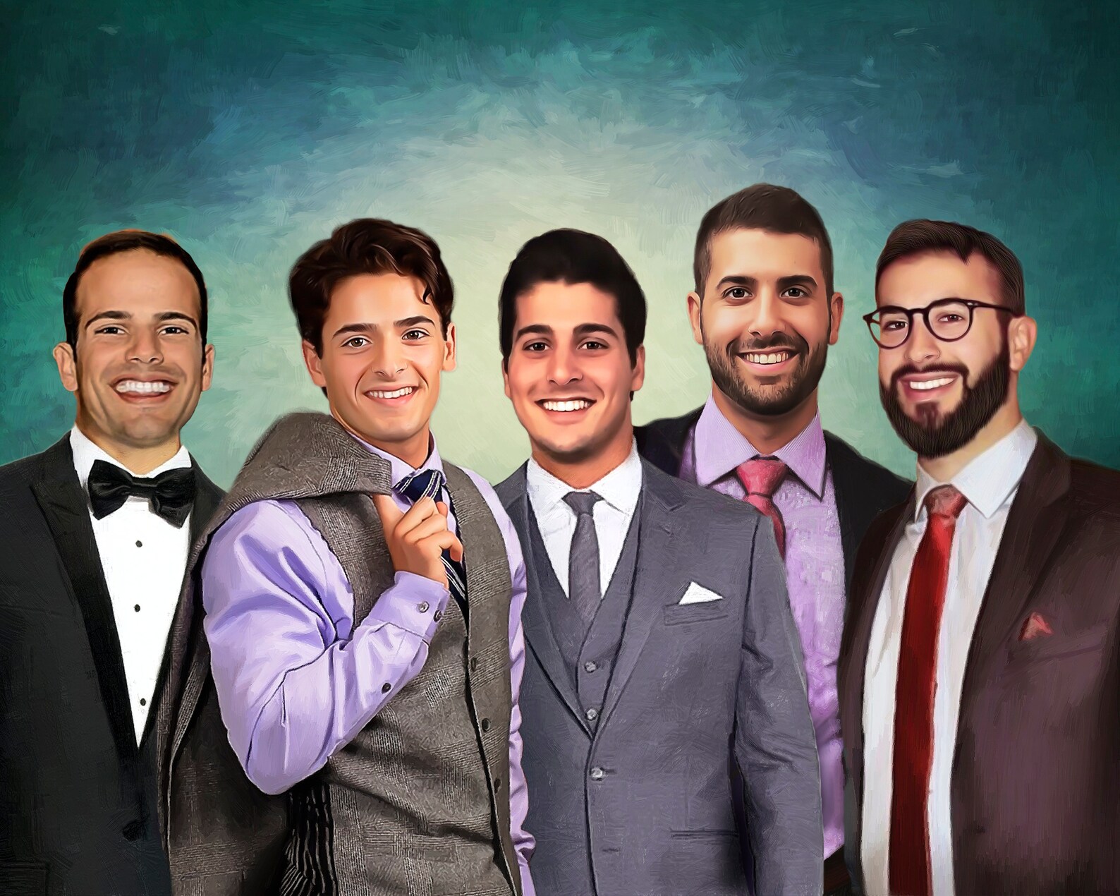 Big Group Portrait From Photo Digital Painting Photo Gift - Etsy