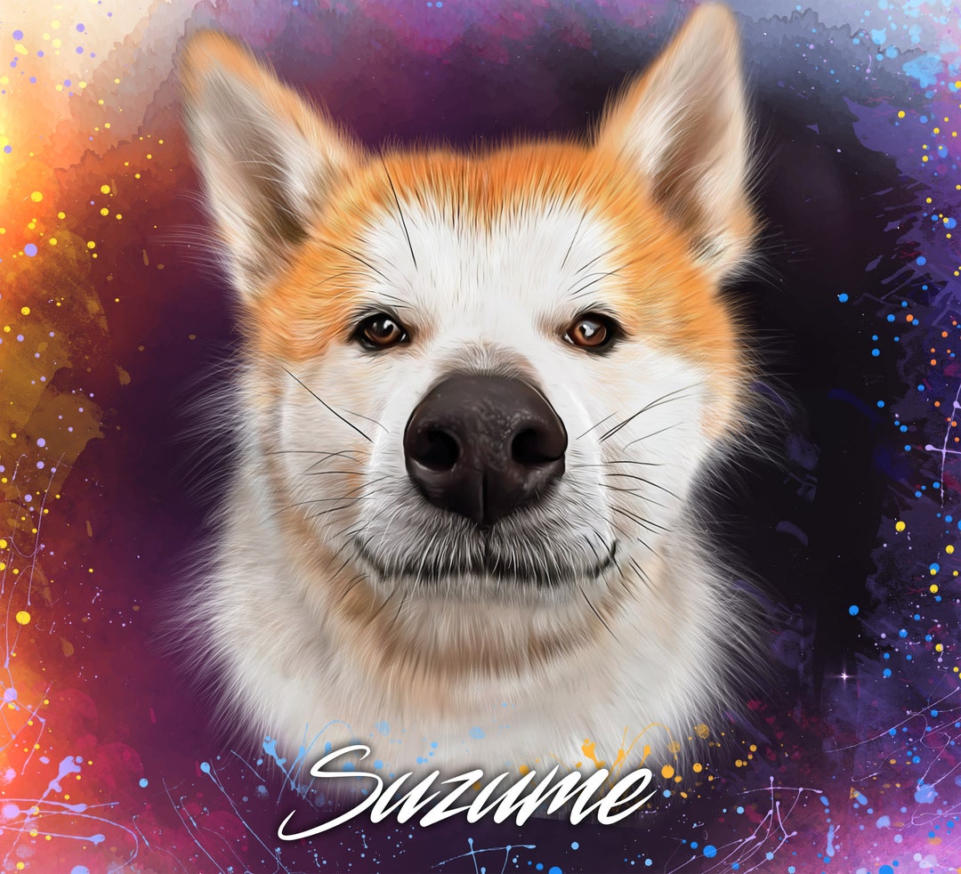Personalized Custom Dog Portrait From Photo Dog Painting Dog Portrait ...