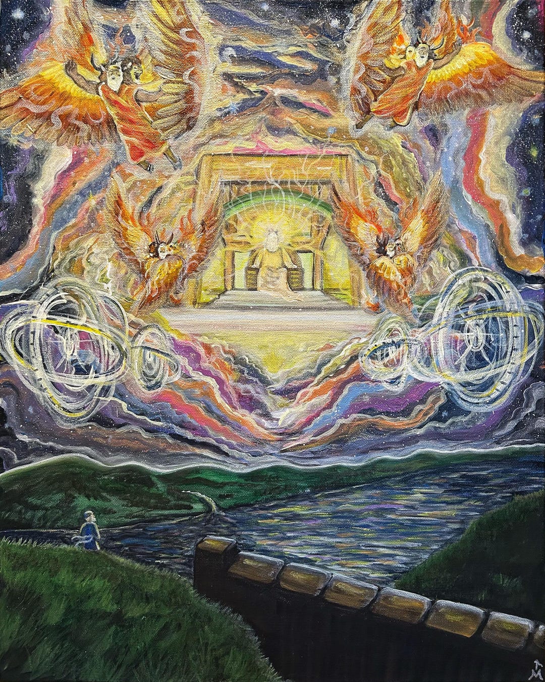 Ezekiel 1 Art Print, Cherebim, Ezekiel's Vision, Angel Art, Christian ...