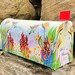 Hand Painted Mailbox, Medium Mailbox, Wildflowers, Hummingbirds, Floral ...