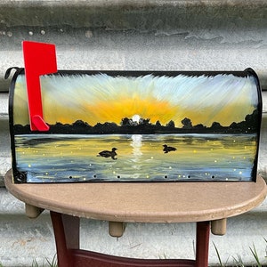 Hand Painted Mailbox, Medium Mailbox, Waterscape, Artistic, Unique ...