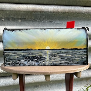 Hand Painted Mailbox, Medium Mailbox, Waterscape, Artistic, Unique ...