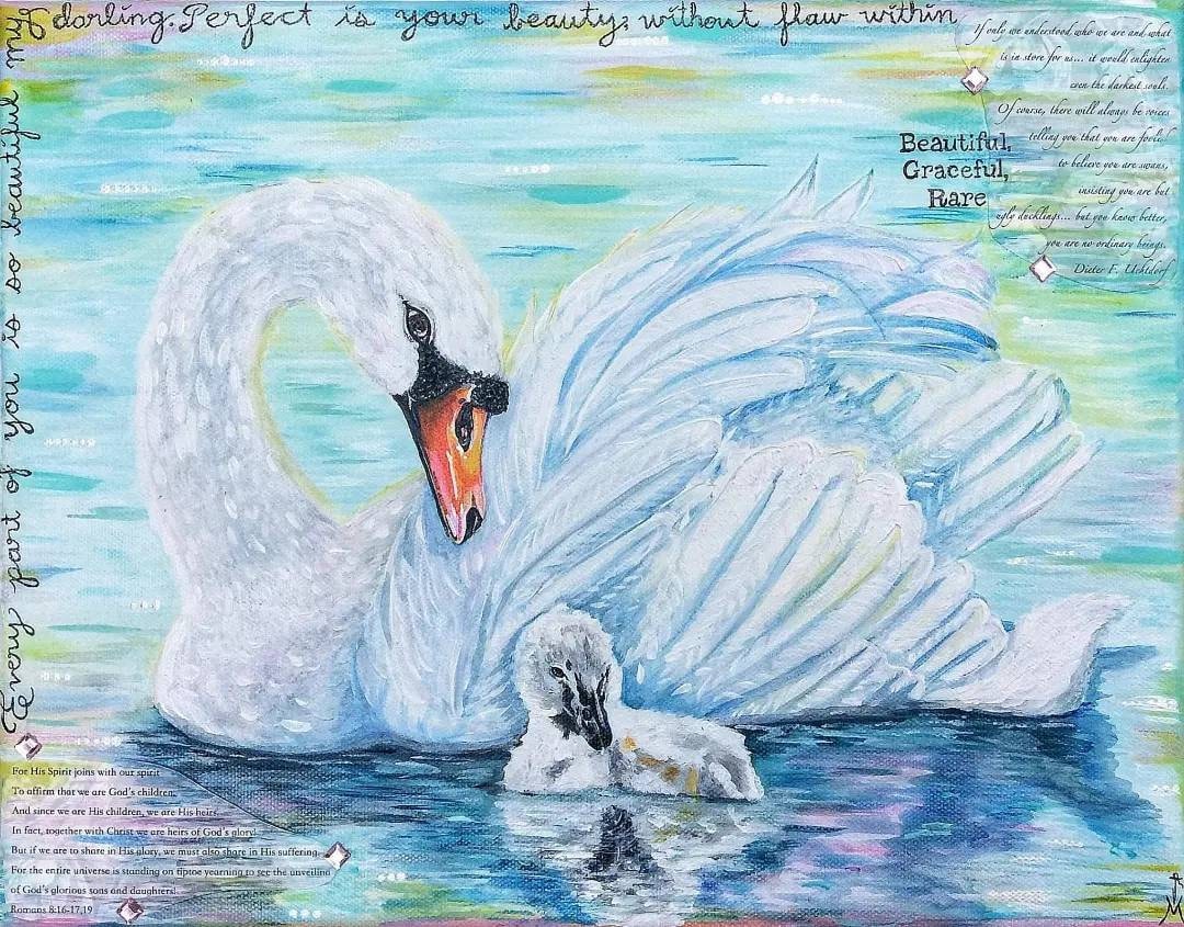 Swan Art, Ugly Duckling, Swan Print, Christian Wall Art, Art Print ...