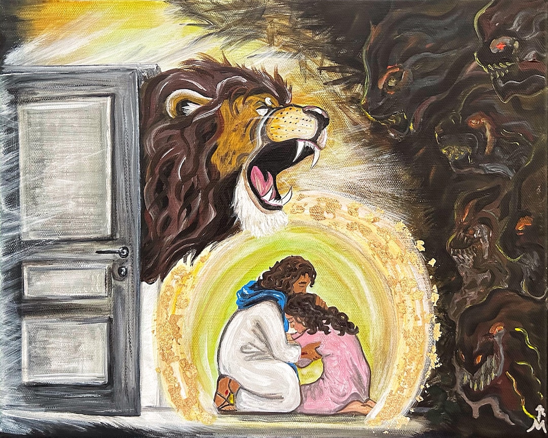 Isaiah 41:10 Art Print, Lion Art, Lion and Little Girl, Inner Child ...