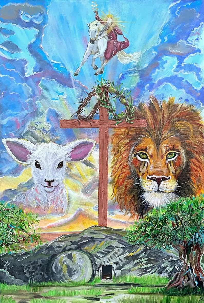 The Vision Art Print Lion and Lamb Lion of Judah Christian - Etsy